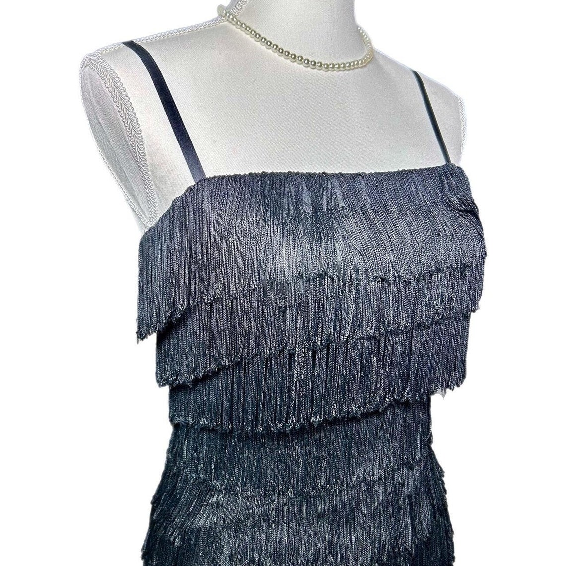 Vintage 90s/y2k Betsey Johnson Flapper Inspired Fringe Black Dress Like ...