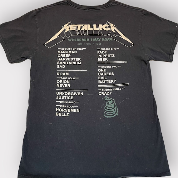 Vintage 1991 Metallica Concert Tour T-shirt Size Smal… - Gem