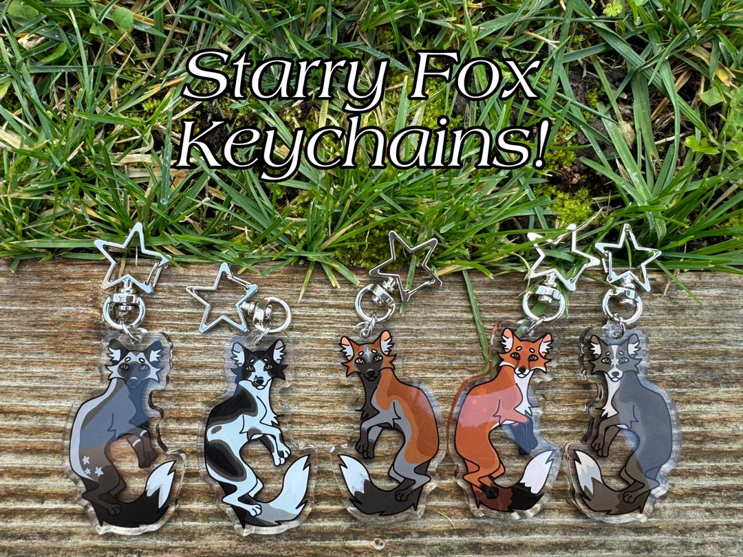 Starry Fox Acrylic Keychains! | Nature, Therian, Foxes, Wildlife - Etsy