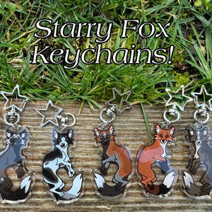 Starry Fox Acrylic Keychains! | Nature, Therian, Foxes, Wildlife - Etsy