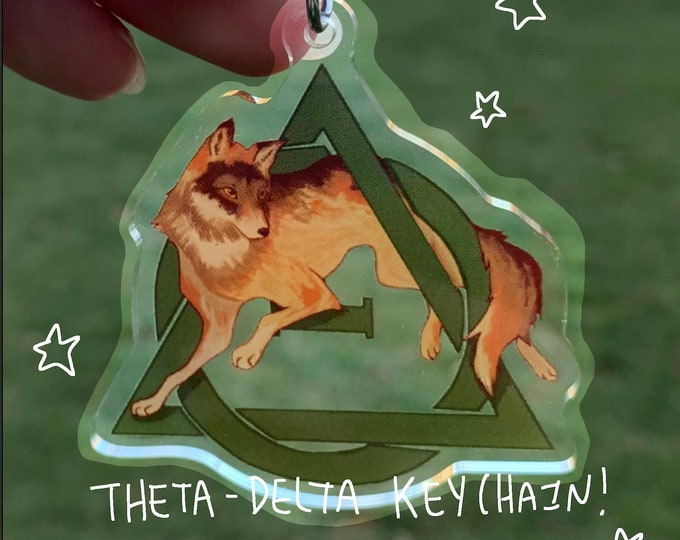 Theta Delta Coyote Wolf Therian Acrylic Keychain - Etsy