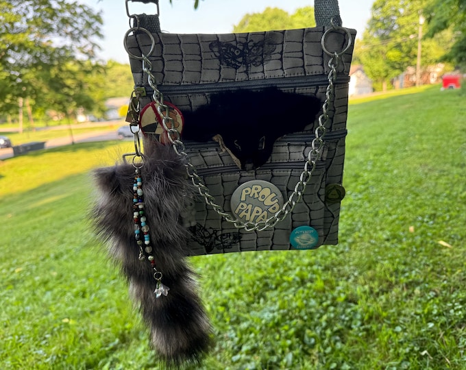 Mink Face and Vintage Pin Therian Bag W/ Beaded Tail! - Etsy