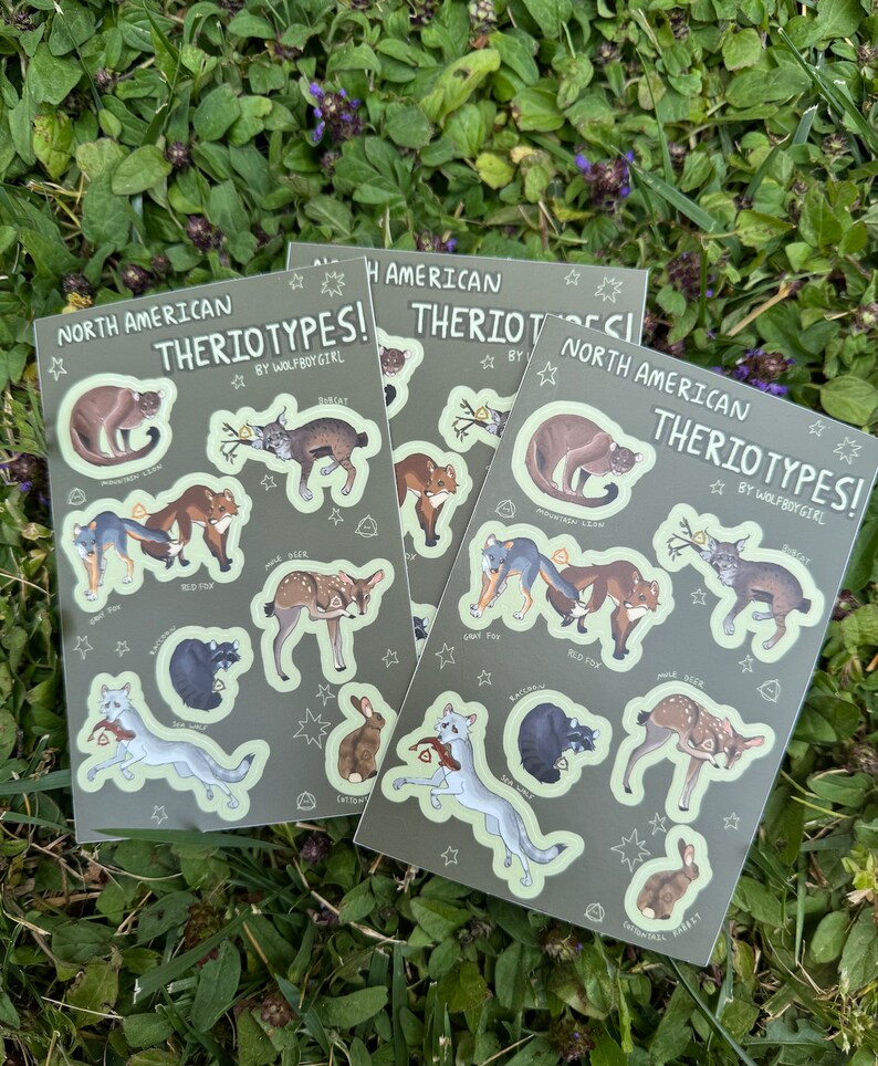 North American Theriotypes Sticker Sheet! Therians Nature Stickers - Etsy