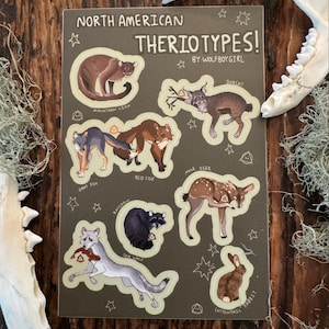 North American Theriotypes Sticker Sheet! Therians Nature Stickers - Etsy