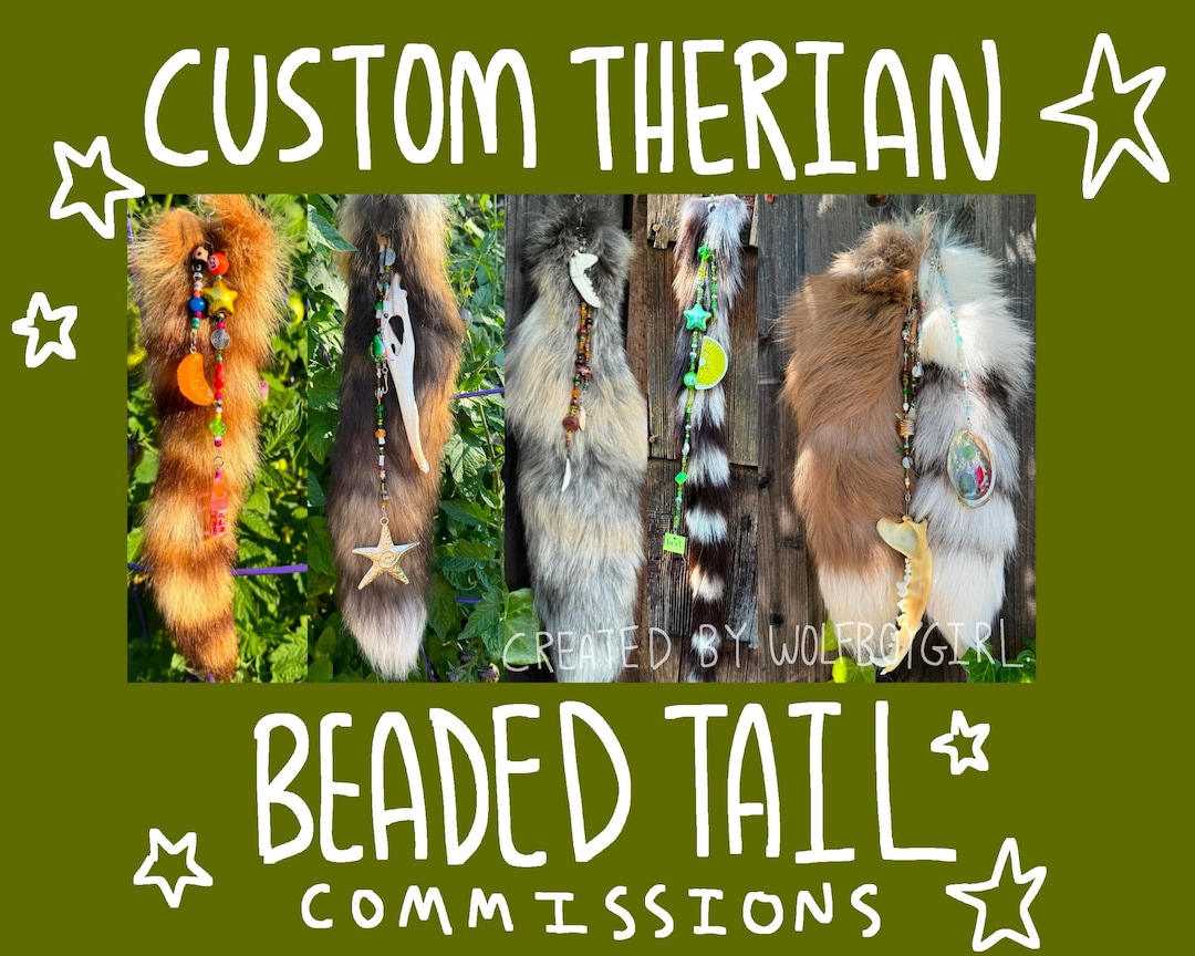 Custom Beaded Tail Keychain for Therians, Furries, Cosplay, Alternative ...