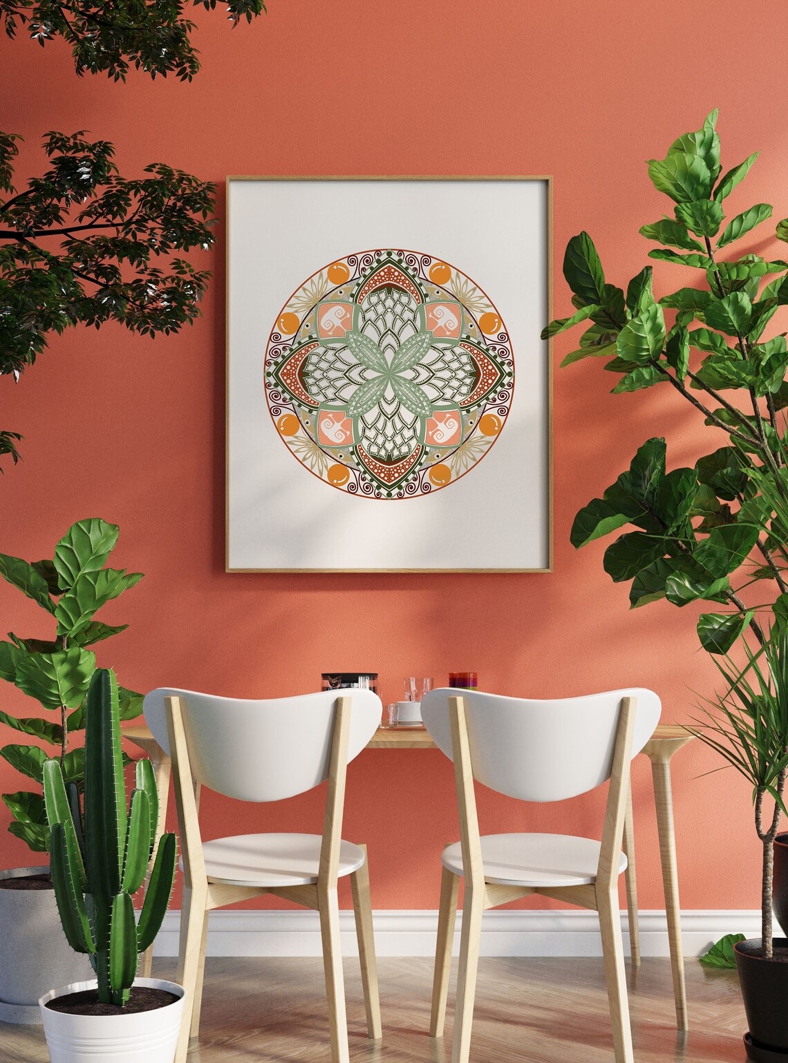 Honeycomb Circle Mandala Art Printable Wall Art for Bohemian Living ...