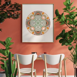 Honeycomb Circle Mandala Art Printable Wall Art for Bohemian Living ...