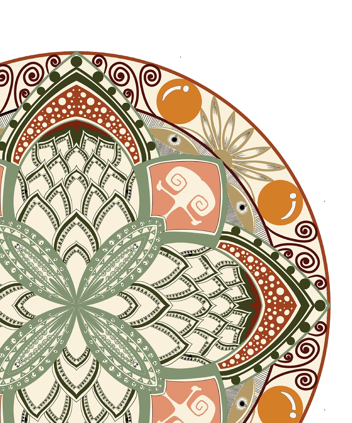 Honeycomb Circle Mandala Art Printable Wall Art for Bohemian Living ...