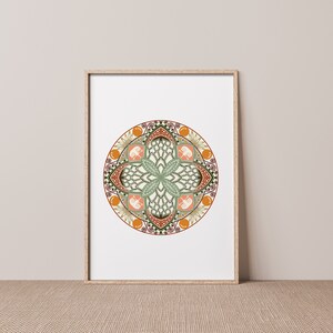 Honeycomb Circle Mandala Art Printable Wall Art for Bohemian Living ...