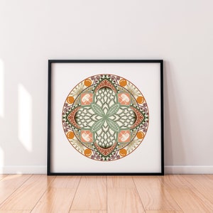 Honeycomb Circle Mandala Art Printable Wall Art for Bohemian Living ...