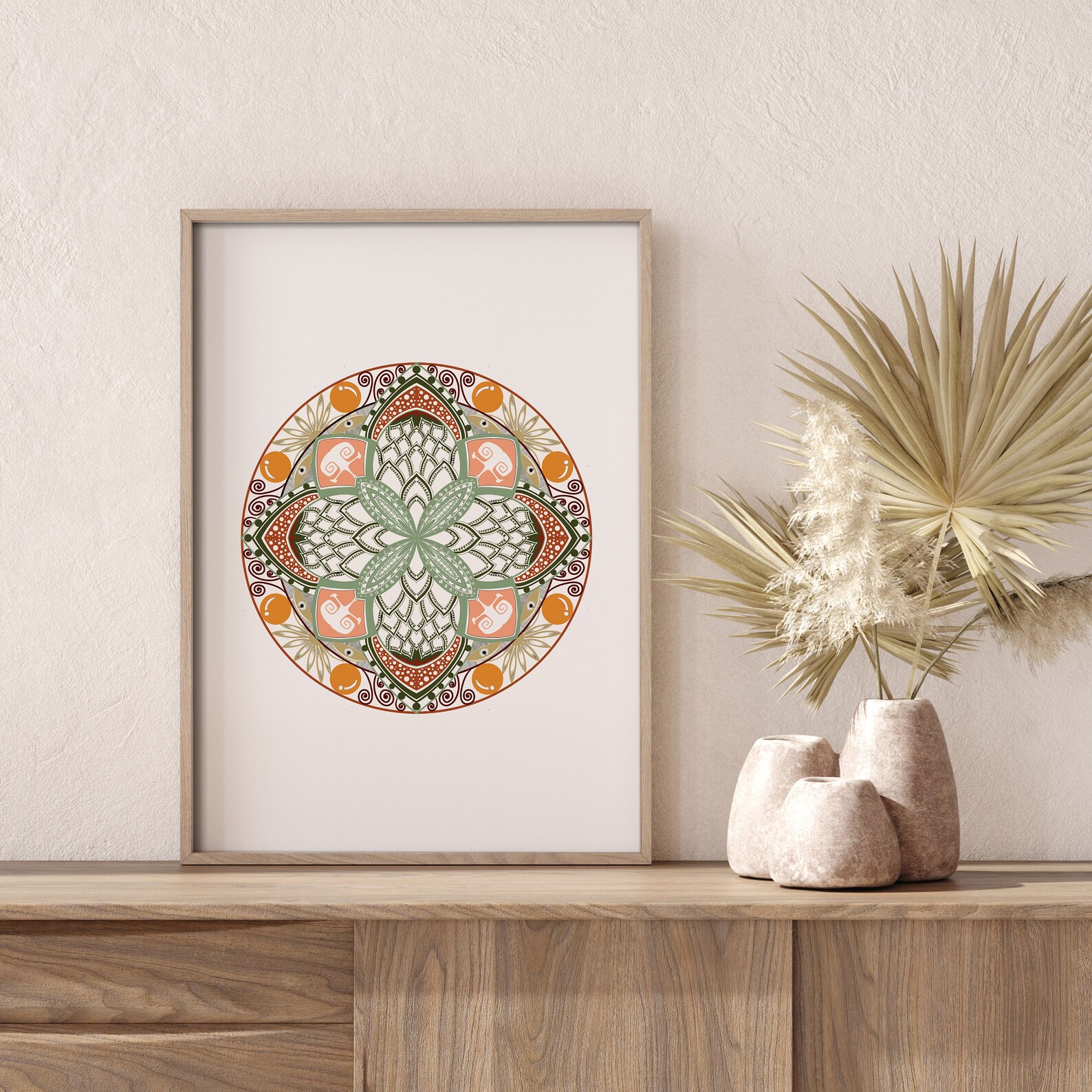 Honeycomb Circle Mandala Art Printable Wall Art for Bohemian Living ...