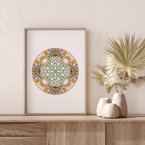 Honeycomb Circle Mandala Art Printable Wall Art for Bohemian Living ...