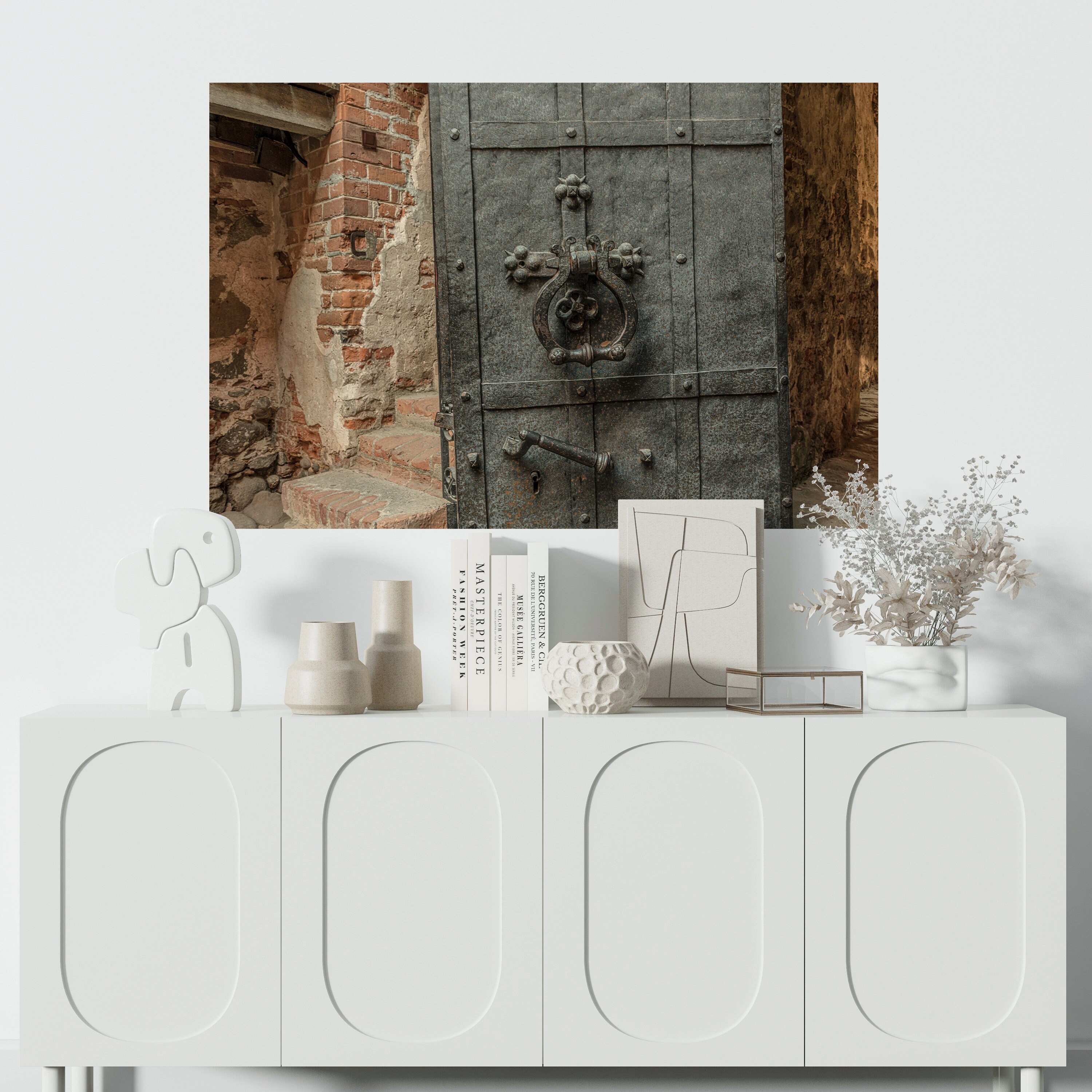 Bargain Frames | Medieval Dungeon Gothic Metal Door With Huge Handle ...