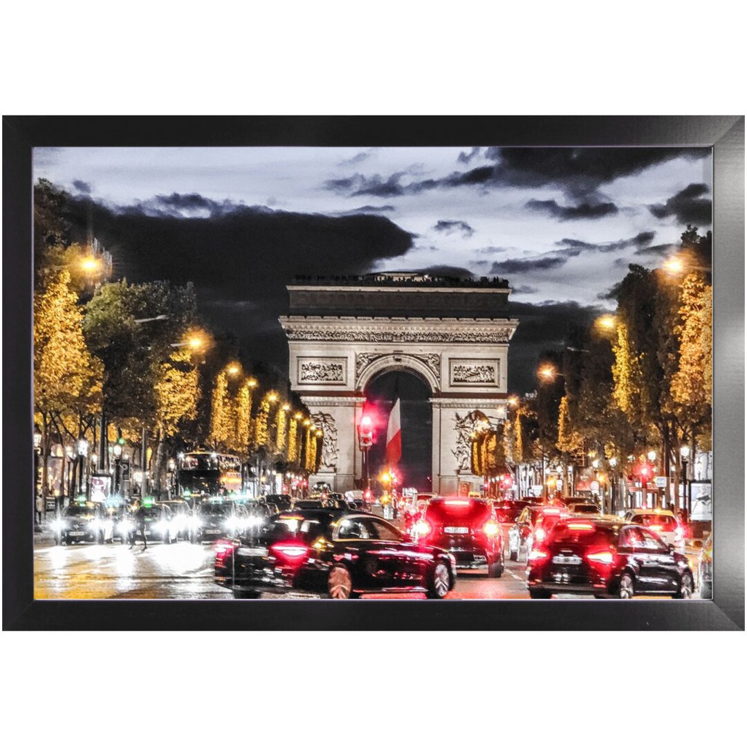 Bargain Frames | Champs Elysees Arc De Triomphe Monument Night Paris ...
