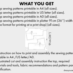 Women's Blouse Pattern. Basic Blouse a Round Neckline Sewing Digital ...