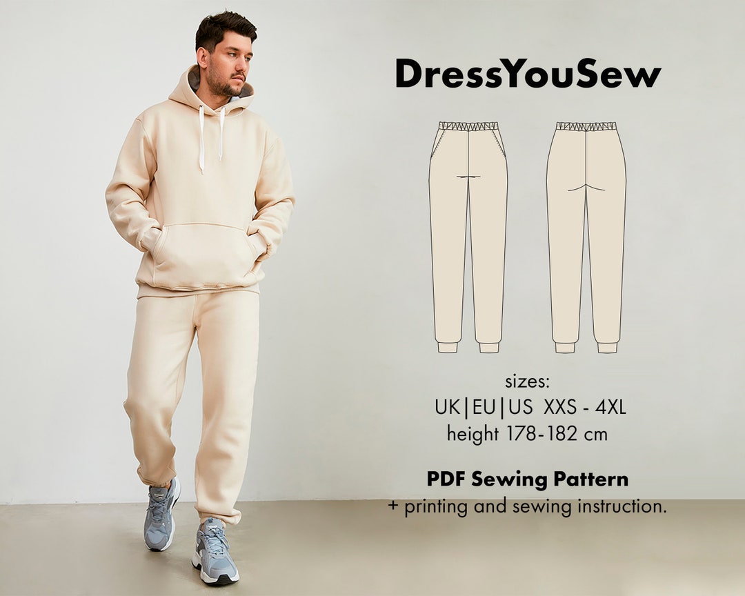 Relaxed Joggers Pattern, Sewing Digital PDF Pattern, Sizes XXS- 4XL ...