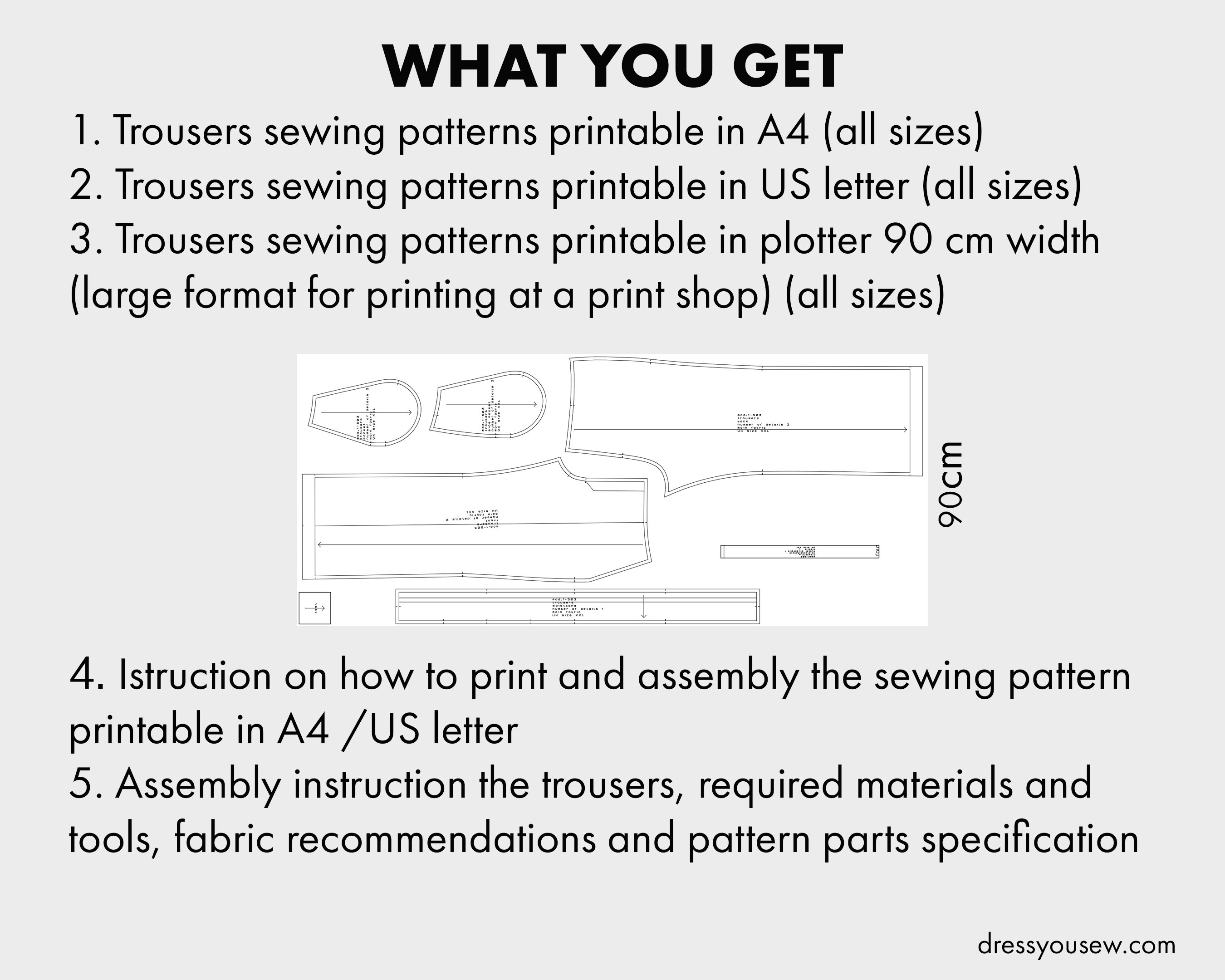 Men's Trousers Pattern, Wide Straight-cut Men's Trousers. Sewing ...