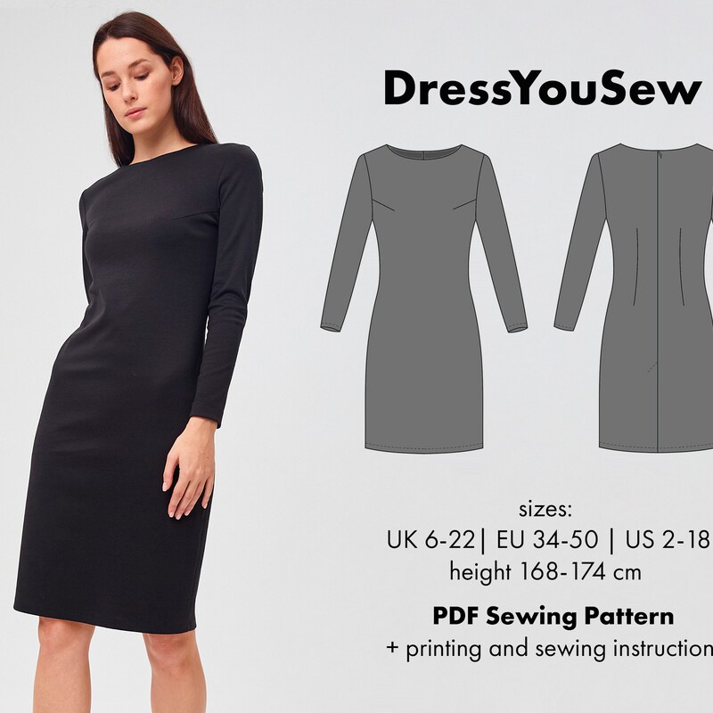 Sheath Dress Pattern - Etsy UK