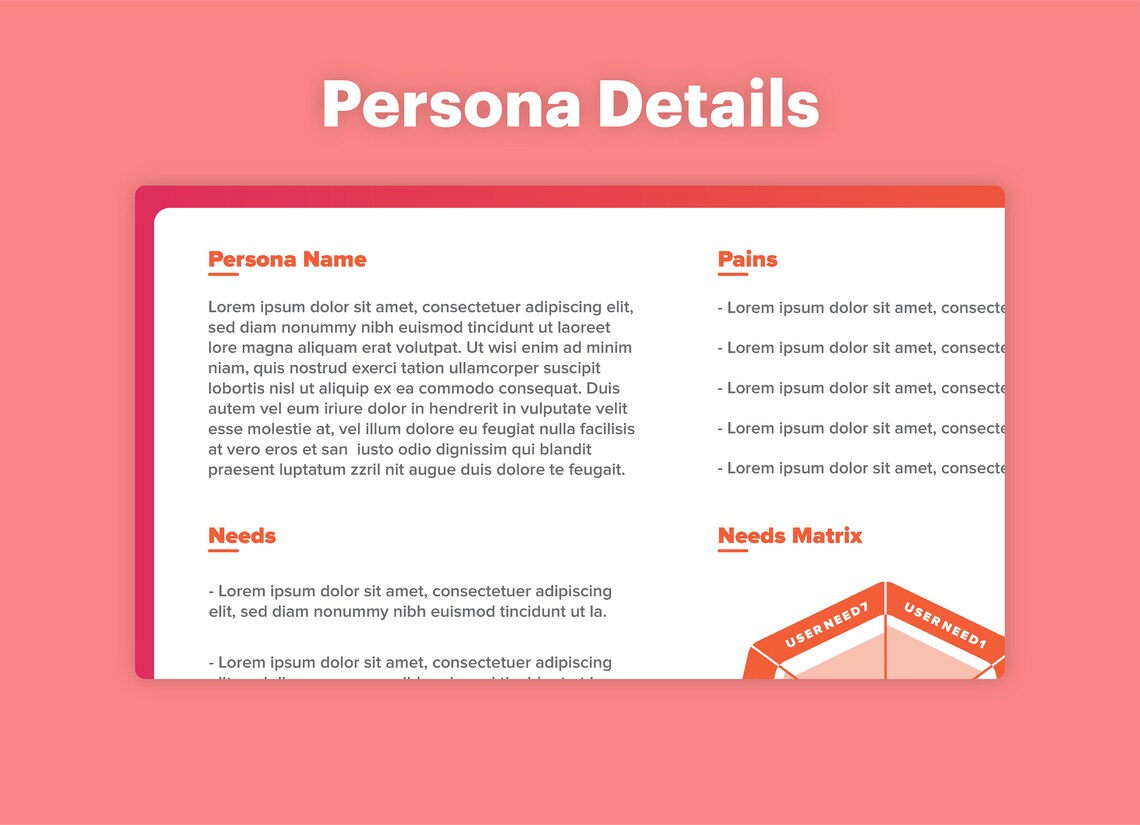 Persona & Needs Matrix Template - Etsy