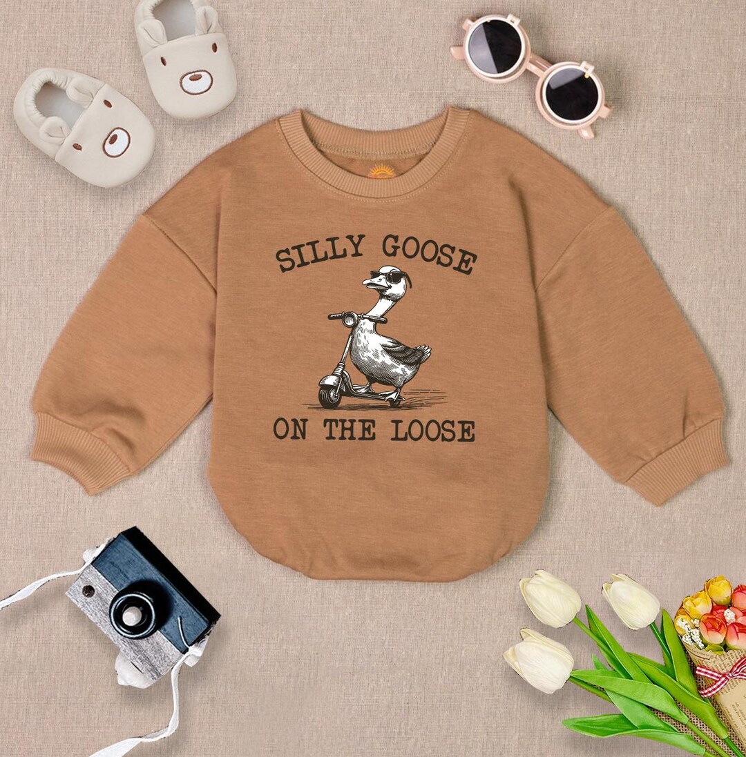 Silly Goose on the Loose Baby Clothes, Cute Baby Romper, Cowboy Goose ...