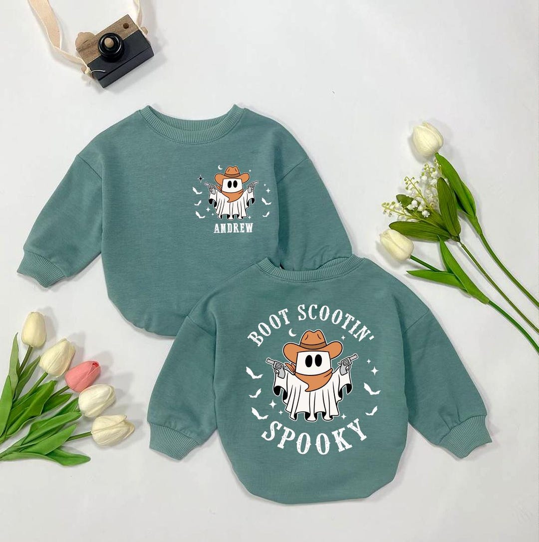 Personalized Boot Scootin Spooky Baby Romper, Groovy Halloween Western ...