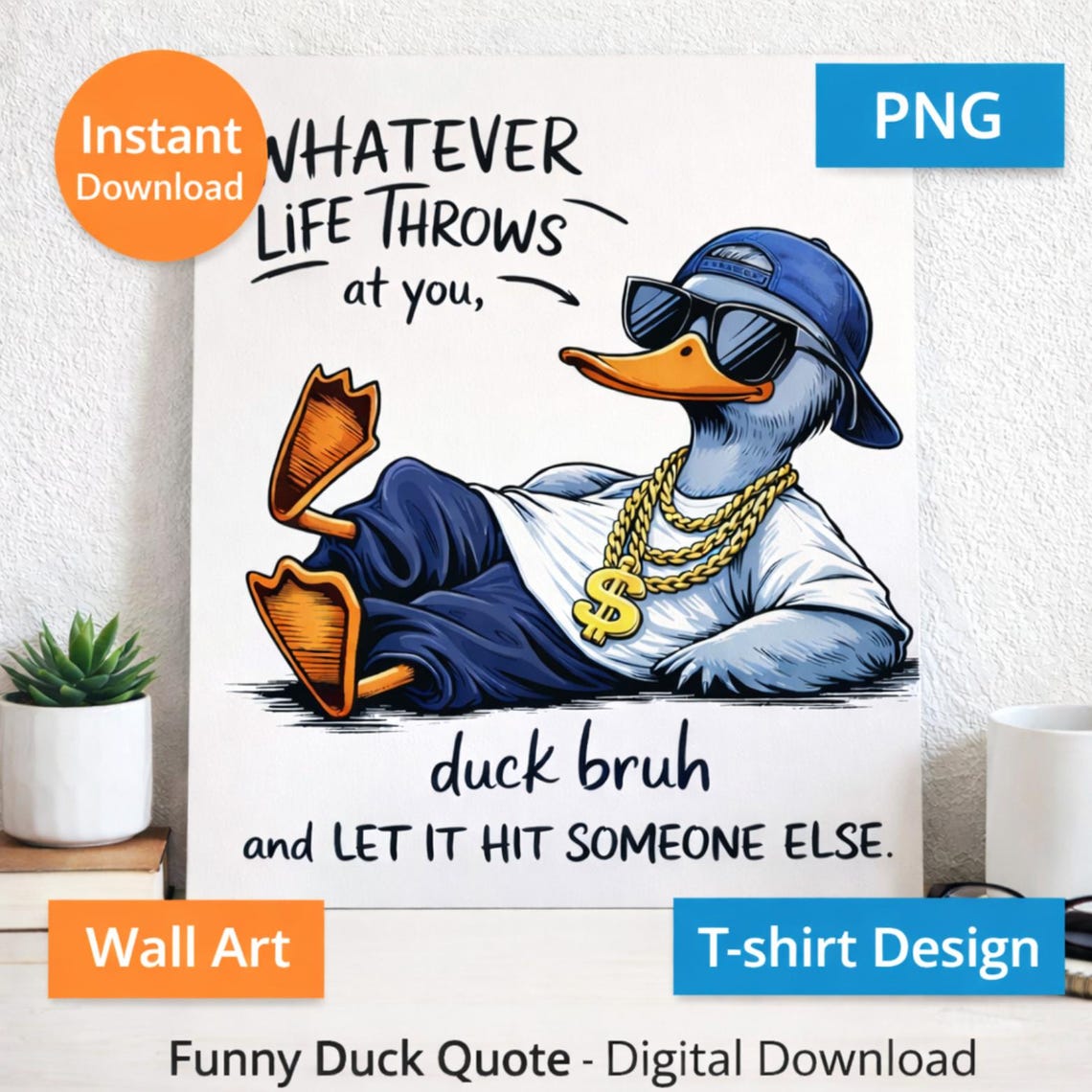 Funny Duck Bruh Quote PNG | Sarcastic Meme Art (digital Download) - Etsy