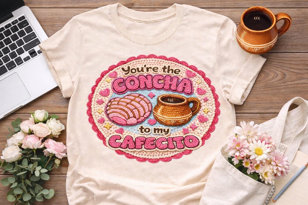 Concha Cafecito Shirt Design PNG | Valentine’s Day Mexican Coffee Quote ...