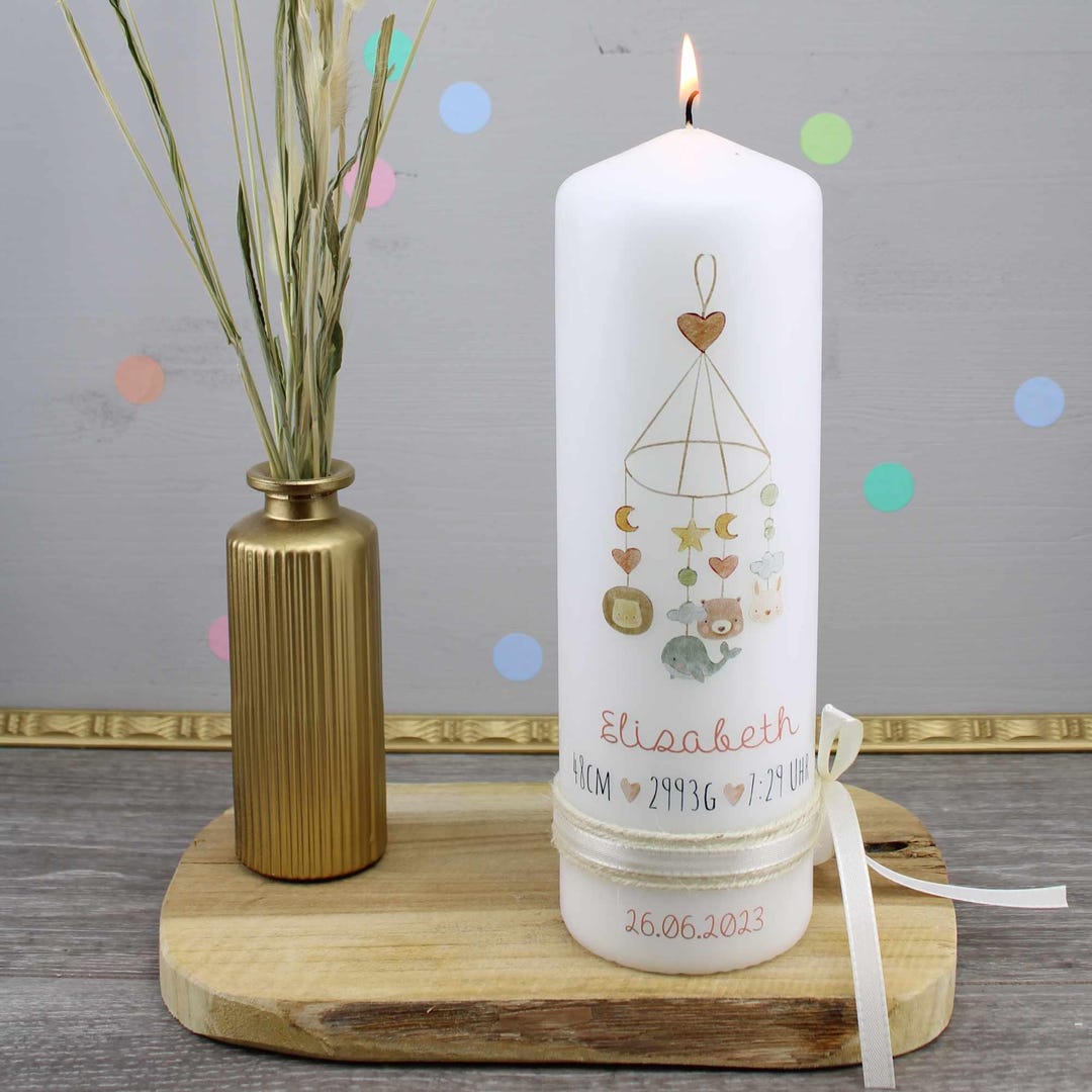 Candle Personalized With Name and Date of Birth Great Gift for Birth ...