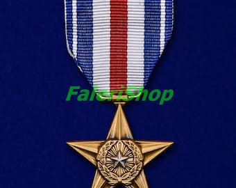 US Silver Star Medal Full Size Official Issue , Pinback - Etsy