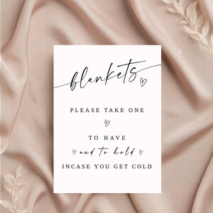 Wedding Blanket Sign Template, Modern Wedding Blanket Sign, Minimalist ...