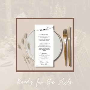 Wedding Menu Template, Wedding Buffet Menu, Minimalistic Menu, Templett ...