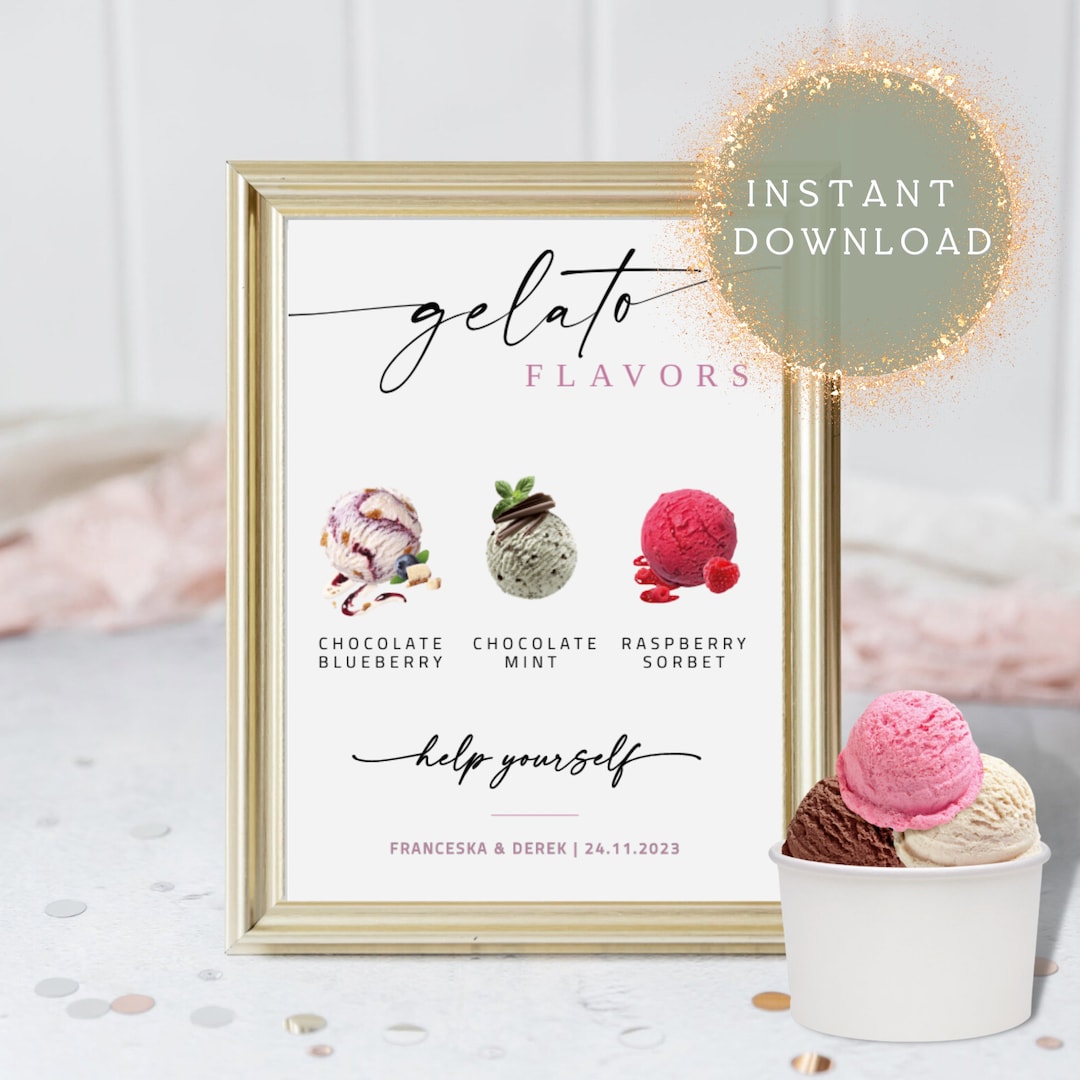 Ice Cream Bar Sign Template Ice Cream Station Sign Printable Modern Wedding Dessert Bar Sign