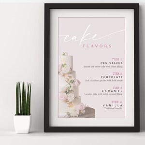 Cake Flavours Sign, Minimalist Desserts Sign, Printable Dessert Bar ...