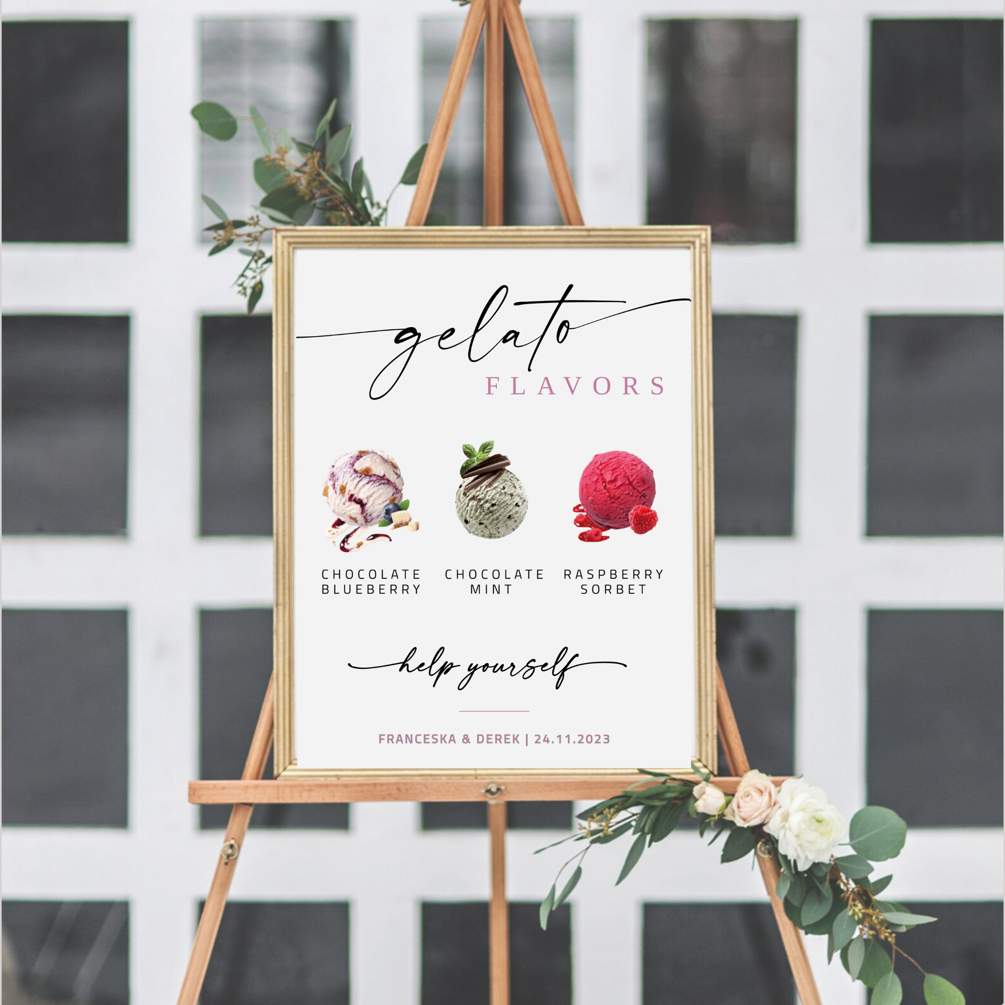 Ice Cream Bar Sign Template, Ice Cream Station Sign Printable, Modern ...