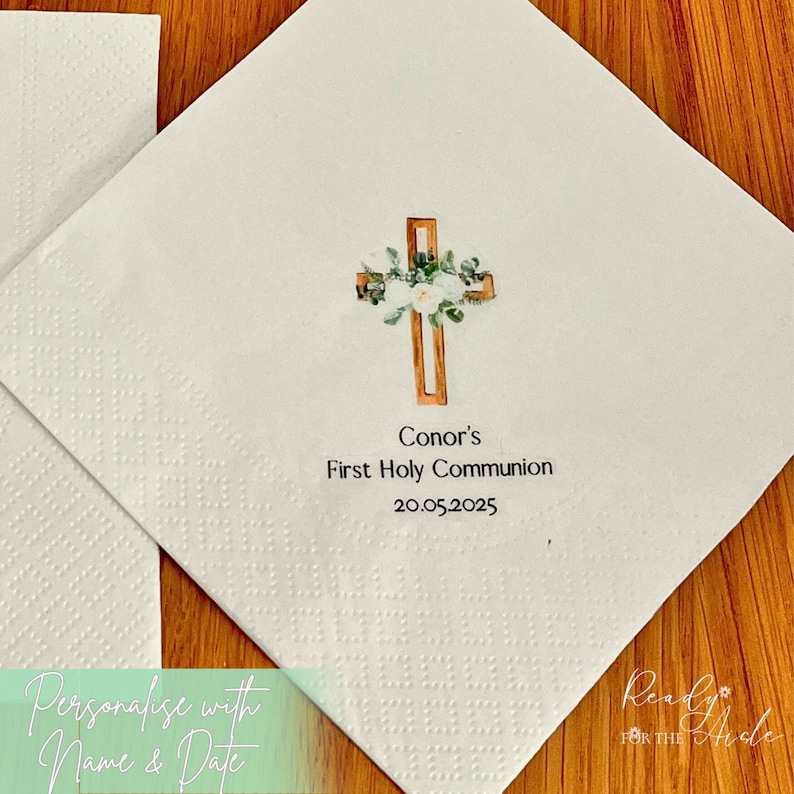 First Communion Napkins / 1st Communion Party Napkins / Holy Communionㅣ ...