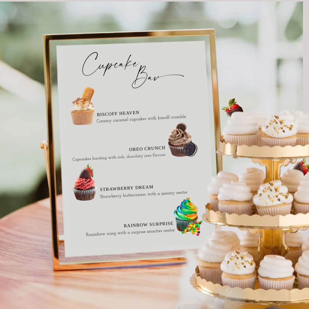 Custom Cupcake Bar Sign | Make Your Own Cupcake Designs | Editable ...