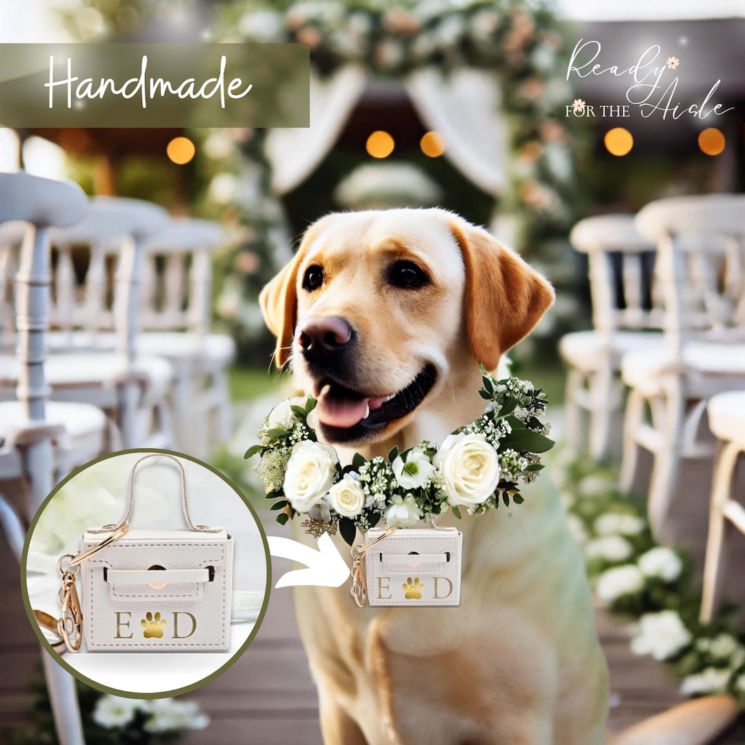 Dog Flower Collar for Wedding With Ring Bearer Box | Dog Ring Bearer ...