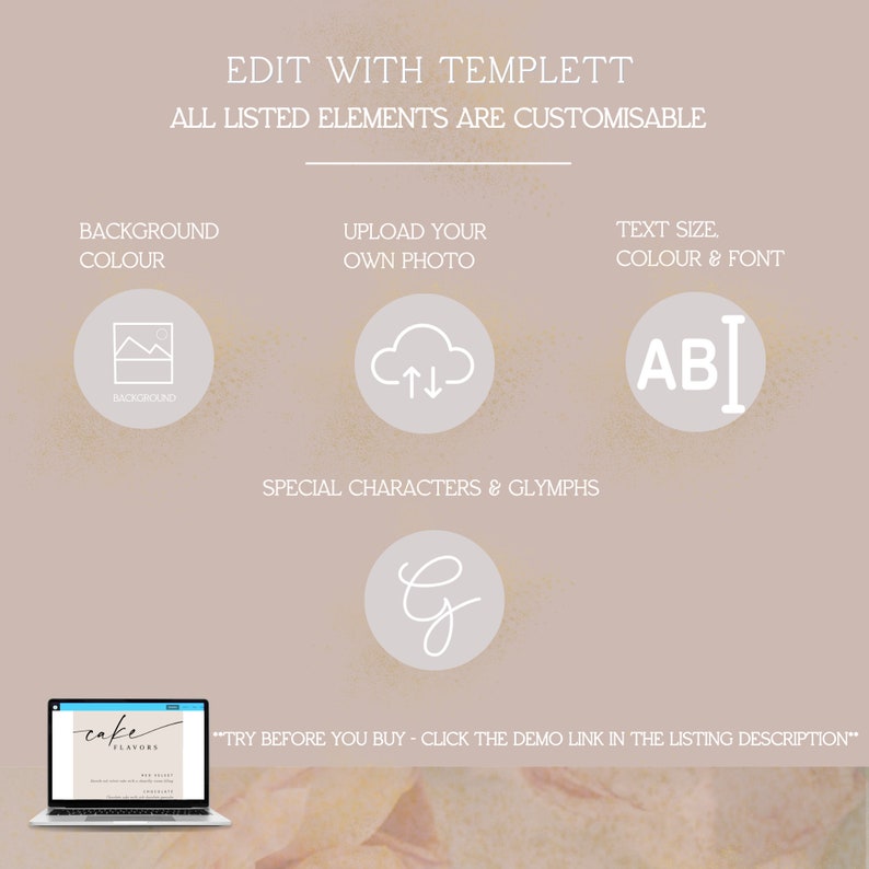 Cake Flavors Sign Minimalist Desserts Sign Printable Dessert - Etsy