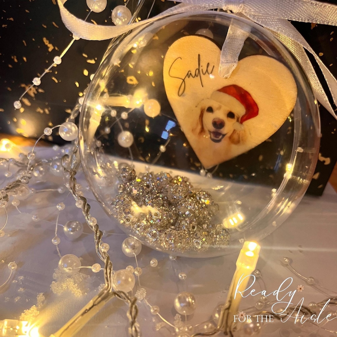 Personalized Pet Photo Christmas Bauble, Dog Ornament, Xmas Gift - Etsy