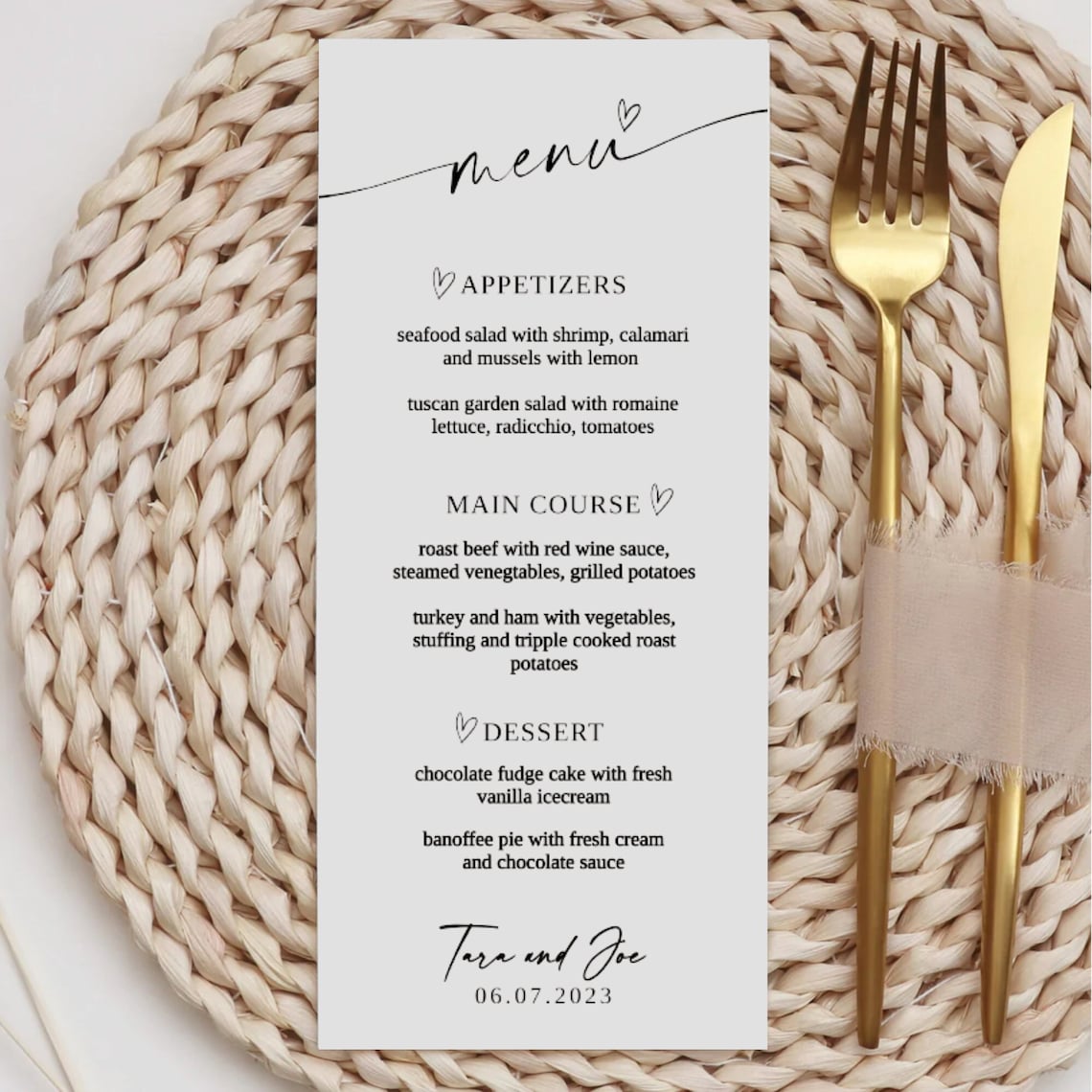 Wedding Menu Template Wedding Buffet Menu Minimalistic Menu - Etsy UK