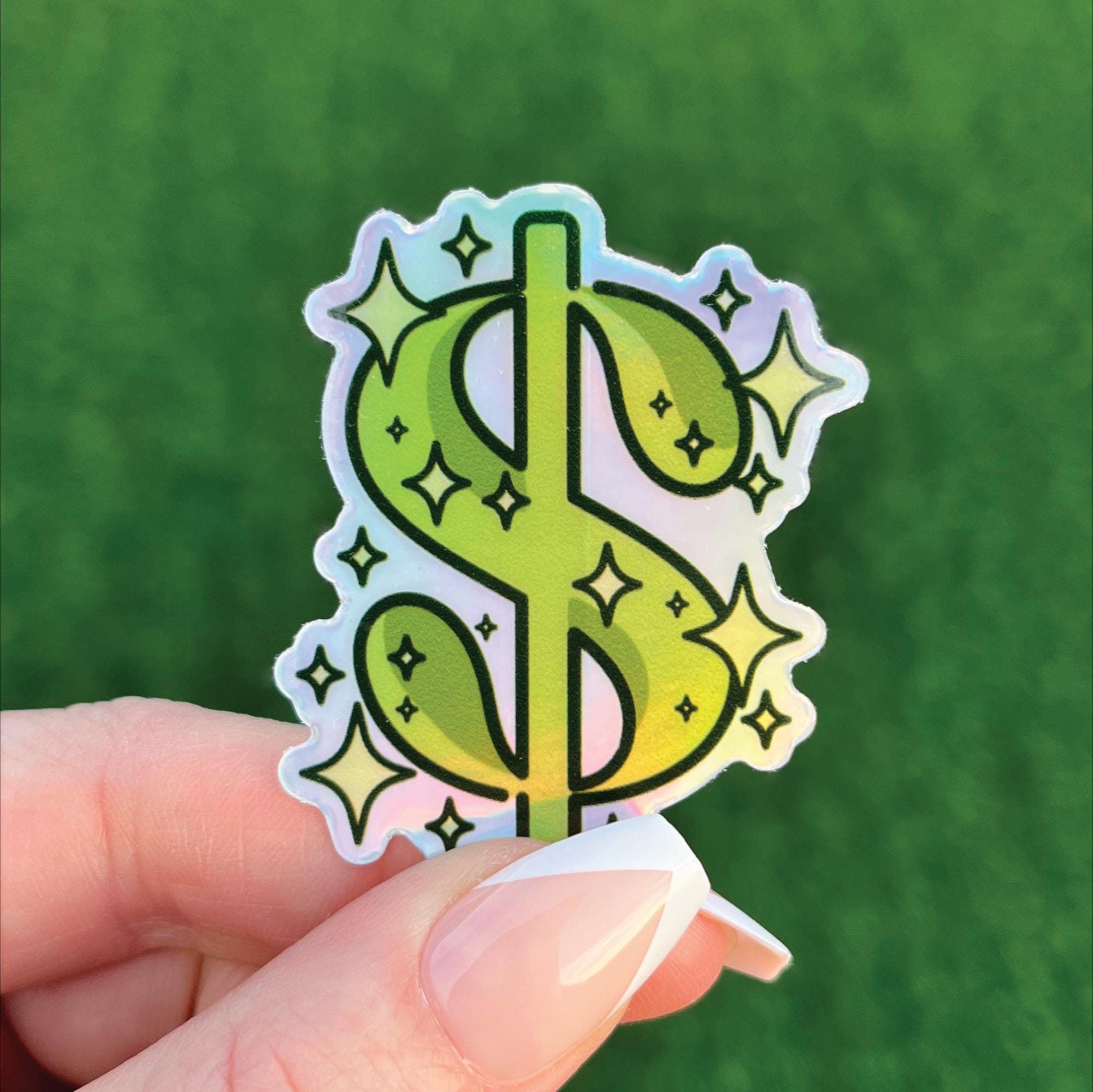 Holographic Dollar Sign Sticker - Etsy