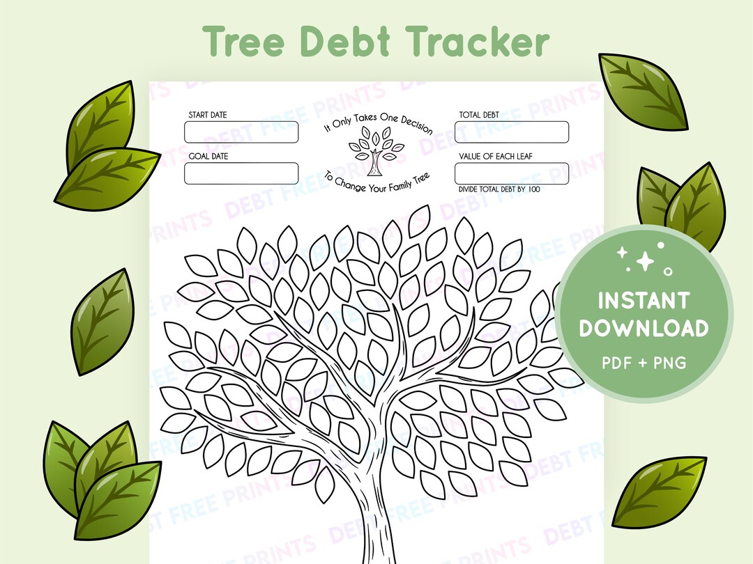 Tree Debt Tracker Digital Download PDF & PNG Printable - Etsy