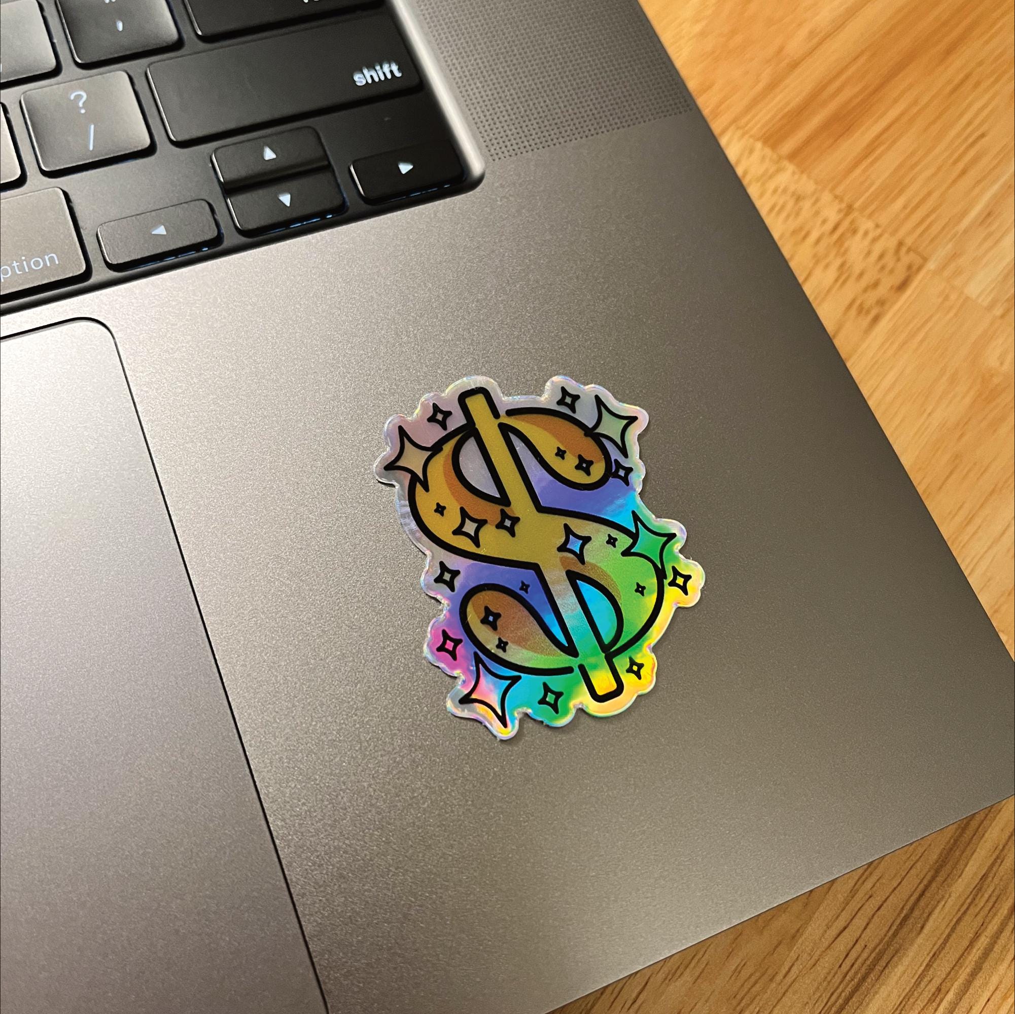 Holographic Dollar Sign Sticker - Etsy
