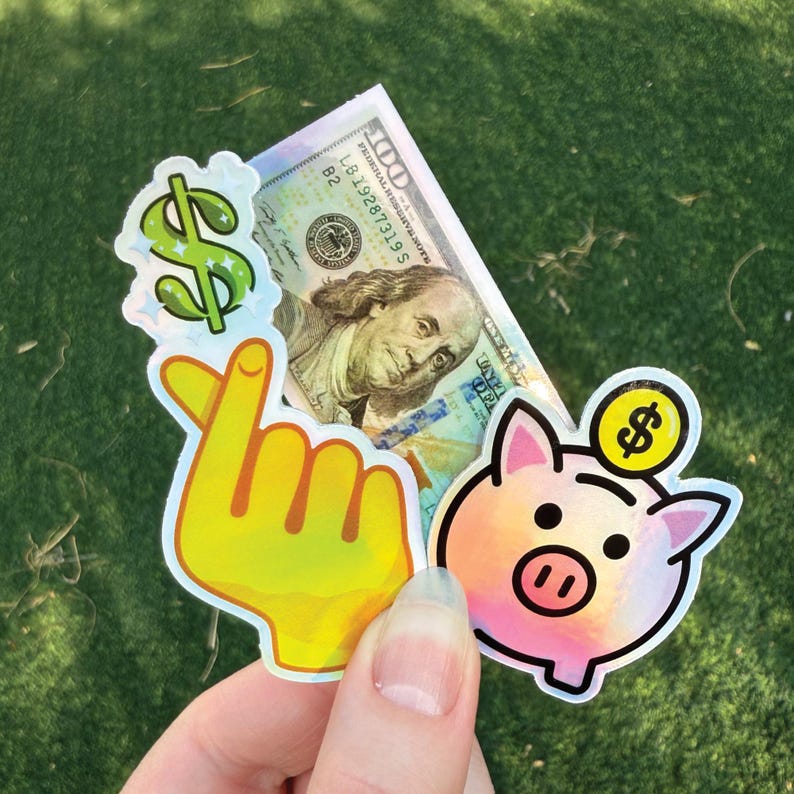 Money Manifesting Holographic Sticker Bundle (3 Holographic Vinyl ...