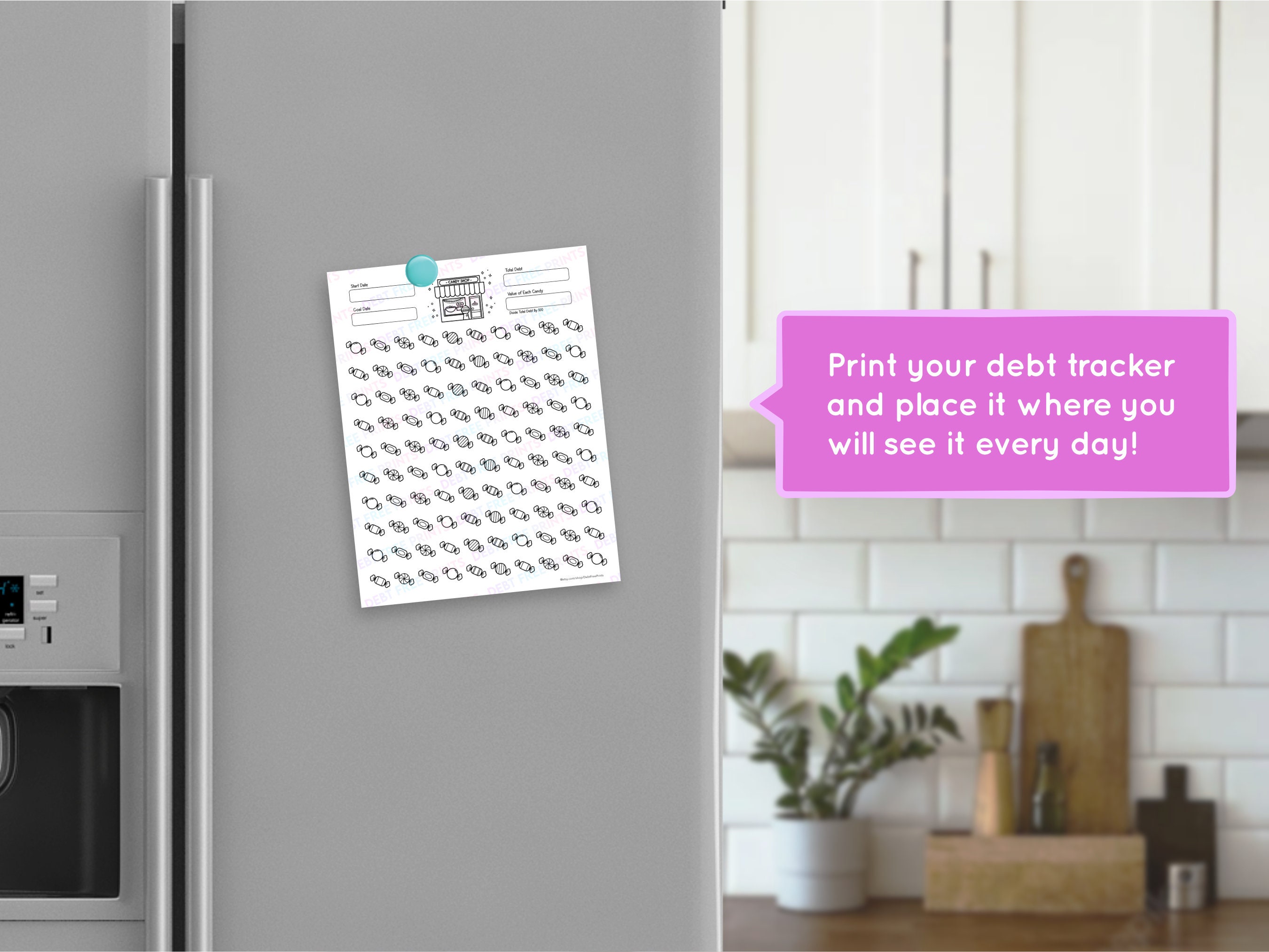 Candy Debt Tracker Digital Download PDF & PNG Printable - Etsy