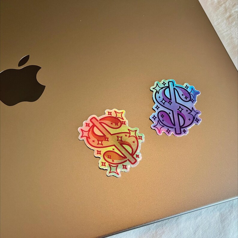 Holographic Dollar Sign Sticker - Etsy
