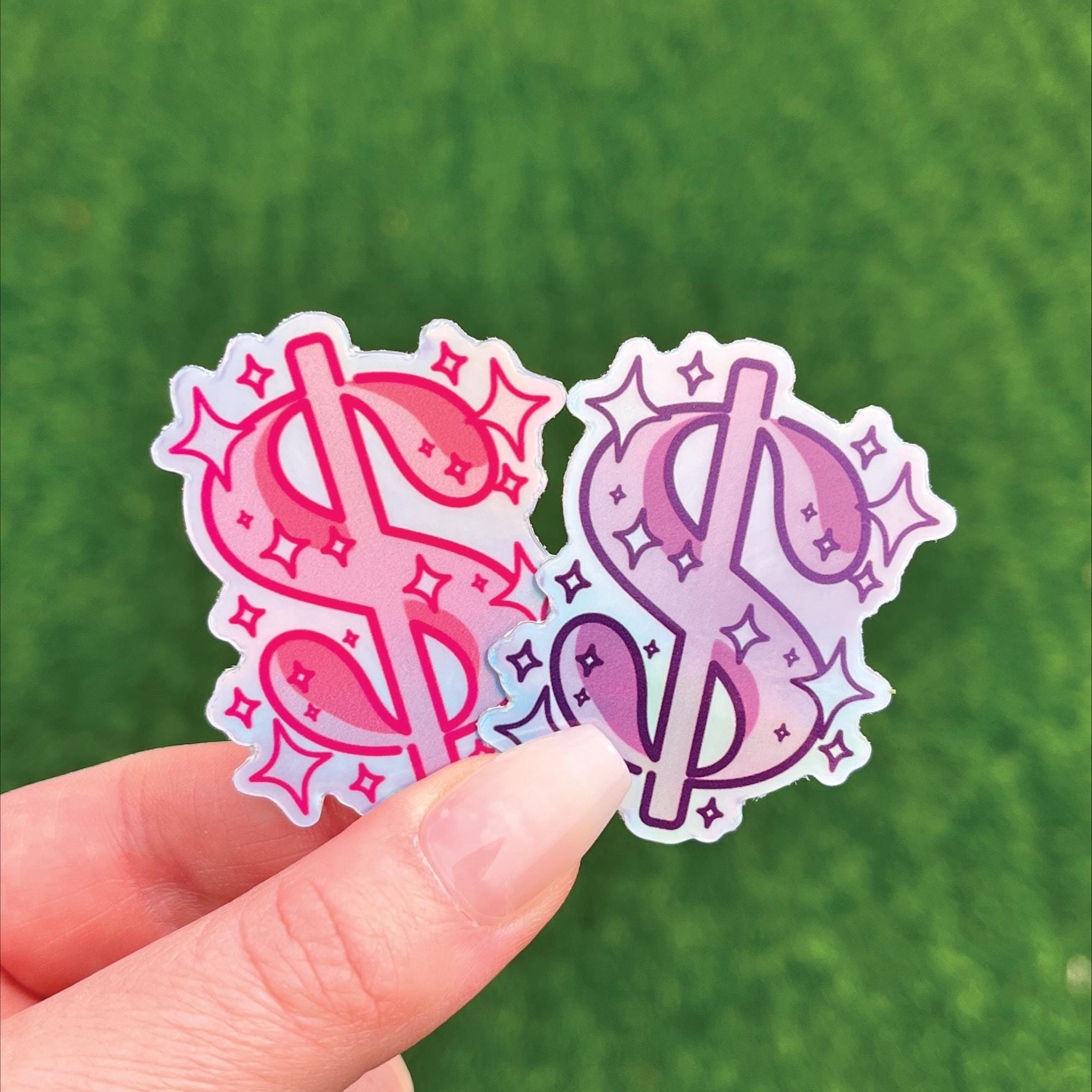 Holographic Dollar Sign Sticker - Etsy
