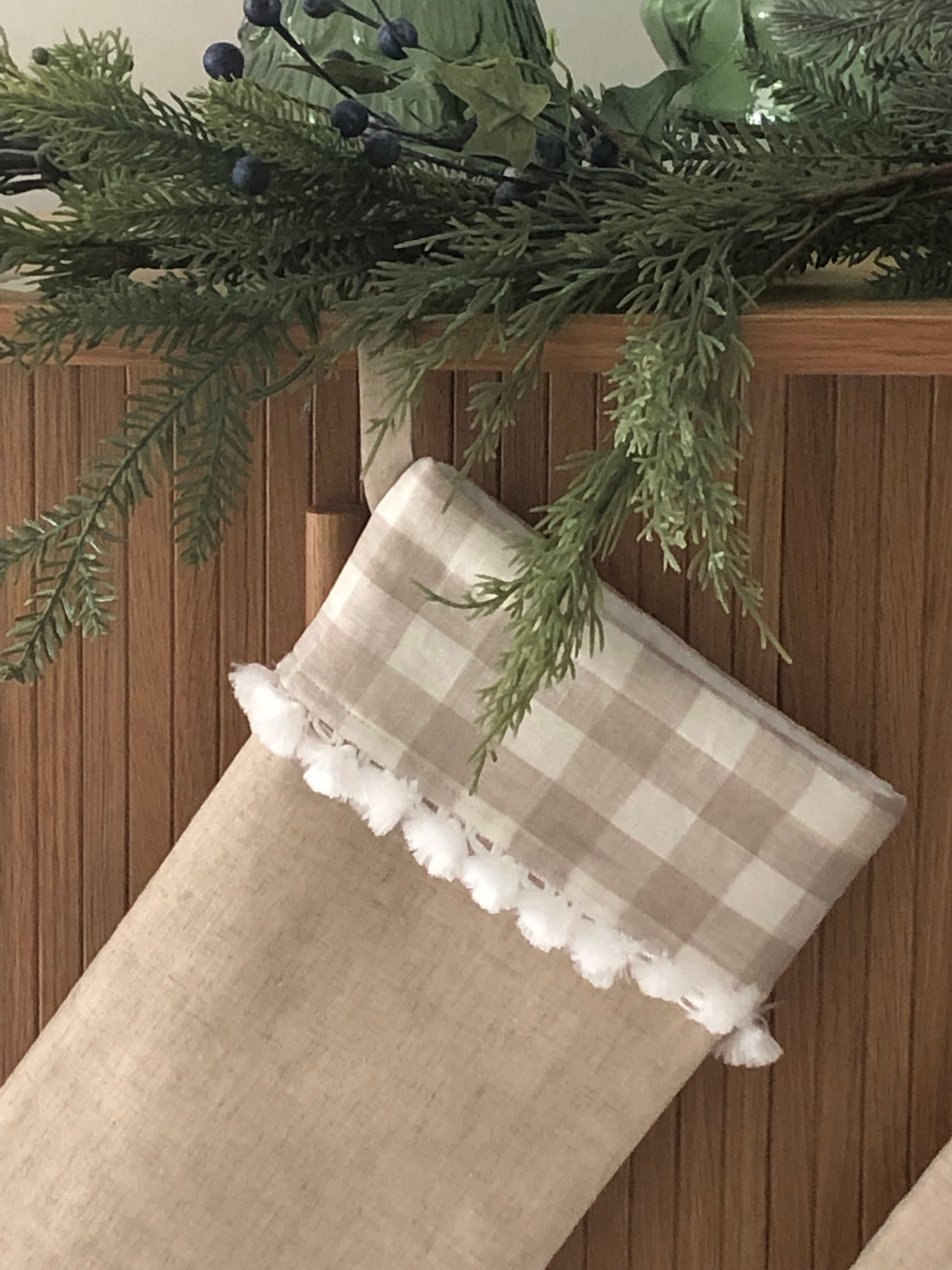 Christmas Stocking 100% Linen Fabric Handmade - Etsy