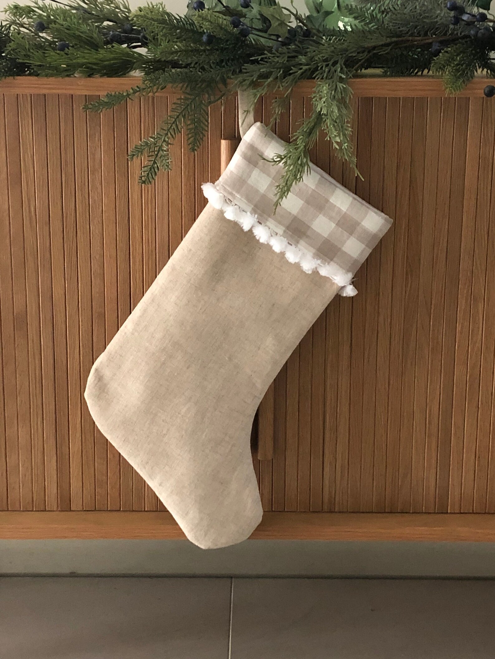 Christmas Stocking 100% Linen Fabric Handmade - Etsy