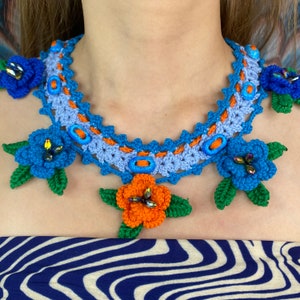 Handmade Spring Necklace With Flowers - Etsy